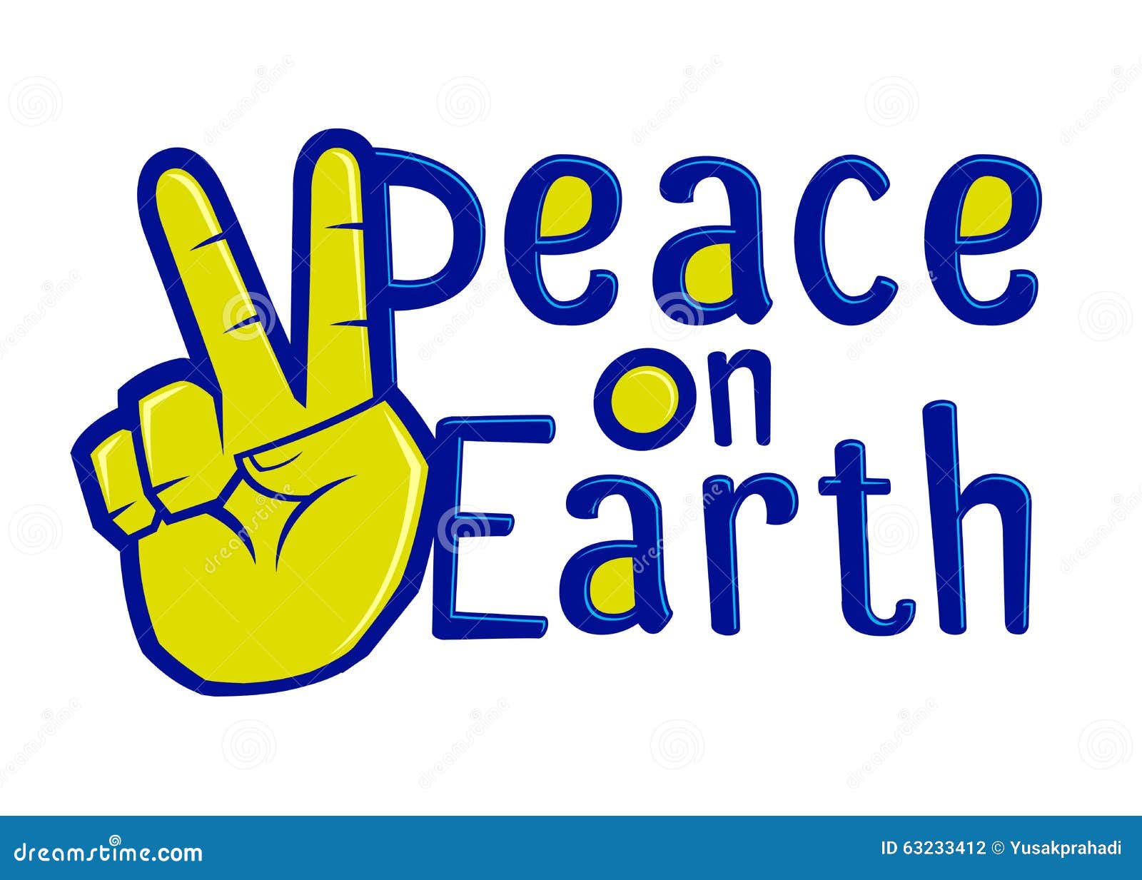 Peace On Earth Typography Sign Stock Vector - Image: 63233412
