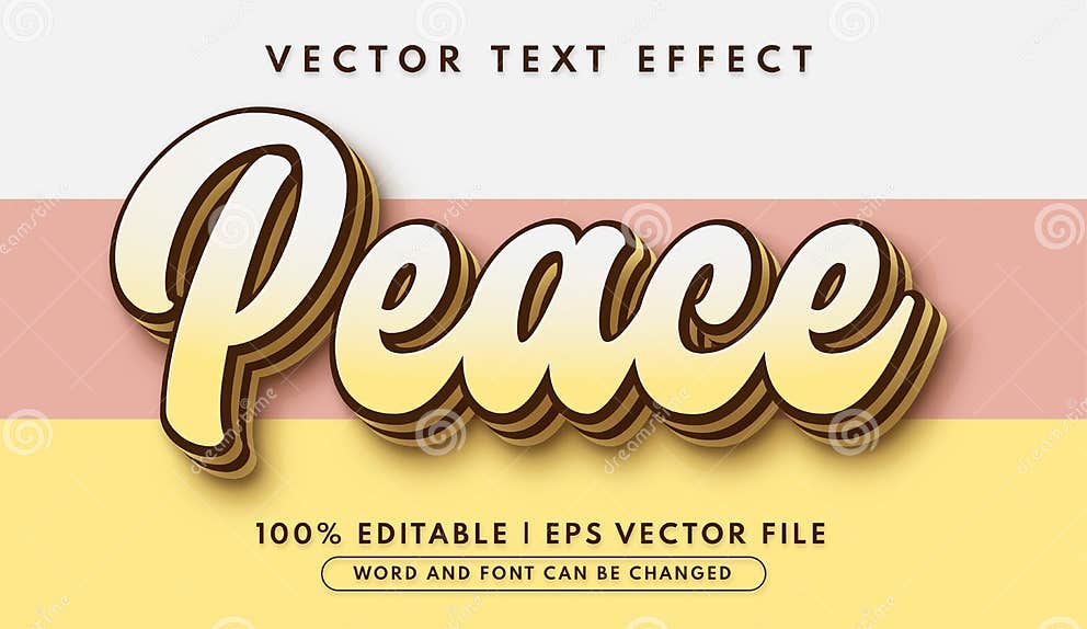 Peace Editable Text Effect Template Stock Vector - Illustration of safe ...