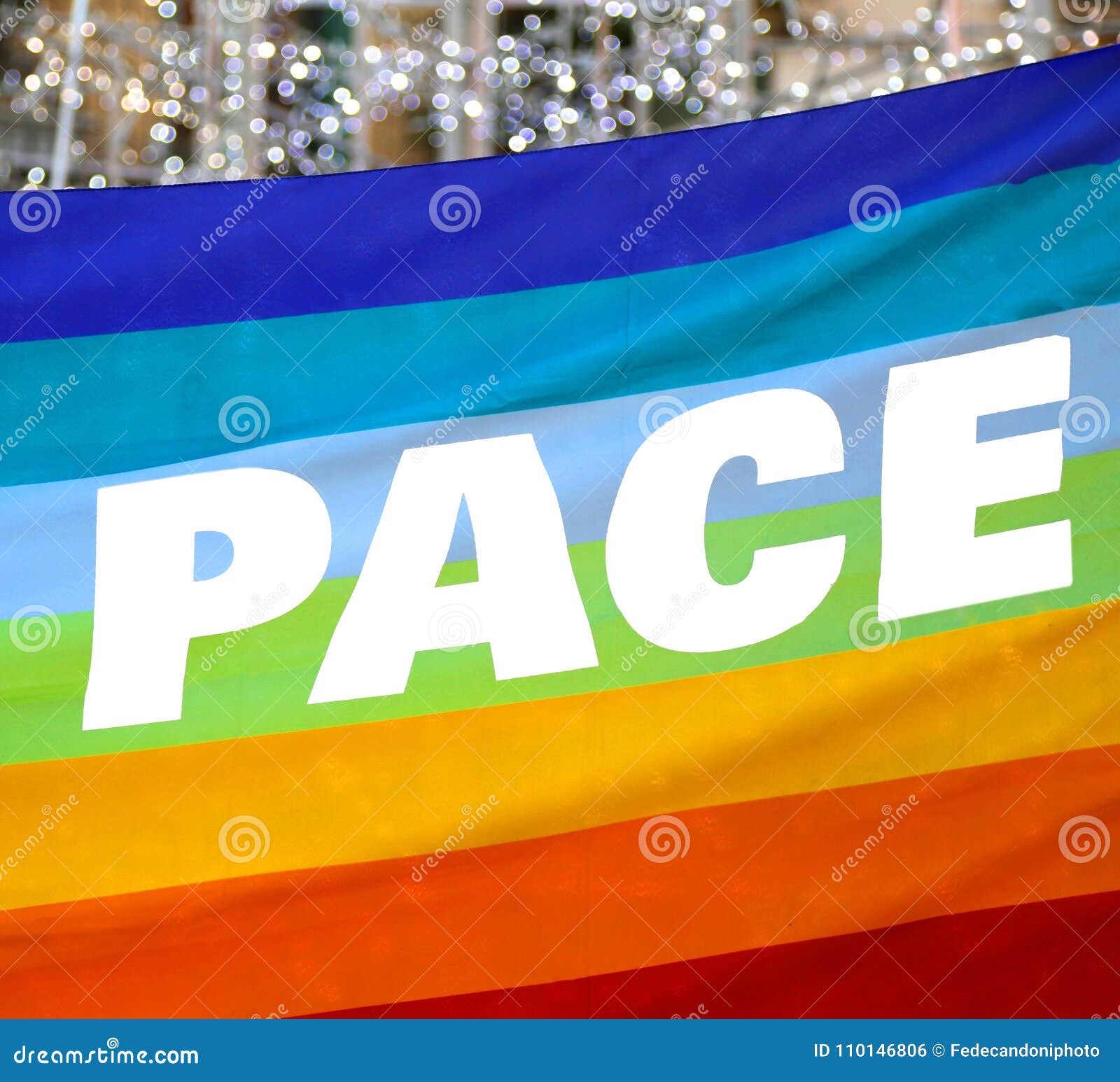 Peace Flag with Italian Written PACE Stock Photo - Image of errand ...