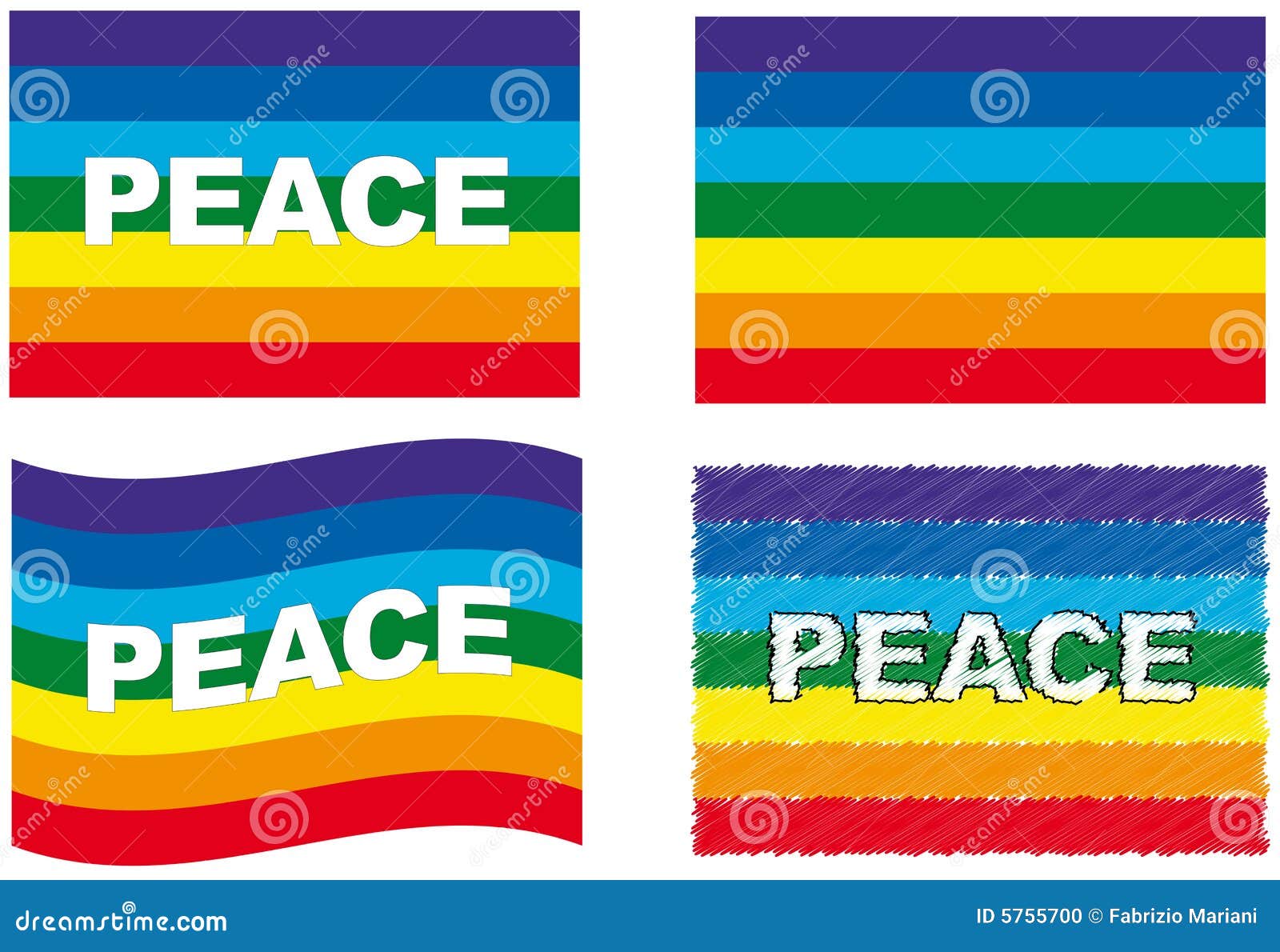 Peace flag set stock vector. Illustration of artwork, full - 5755700