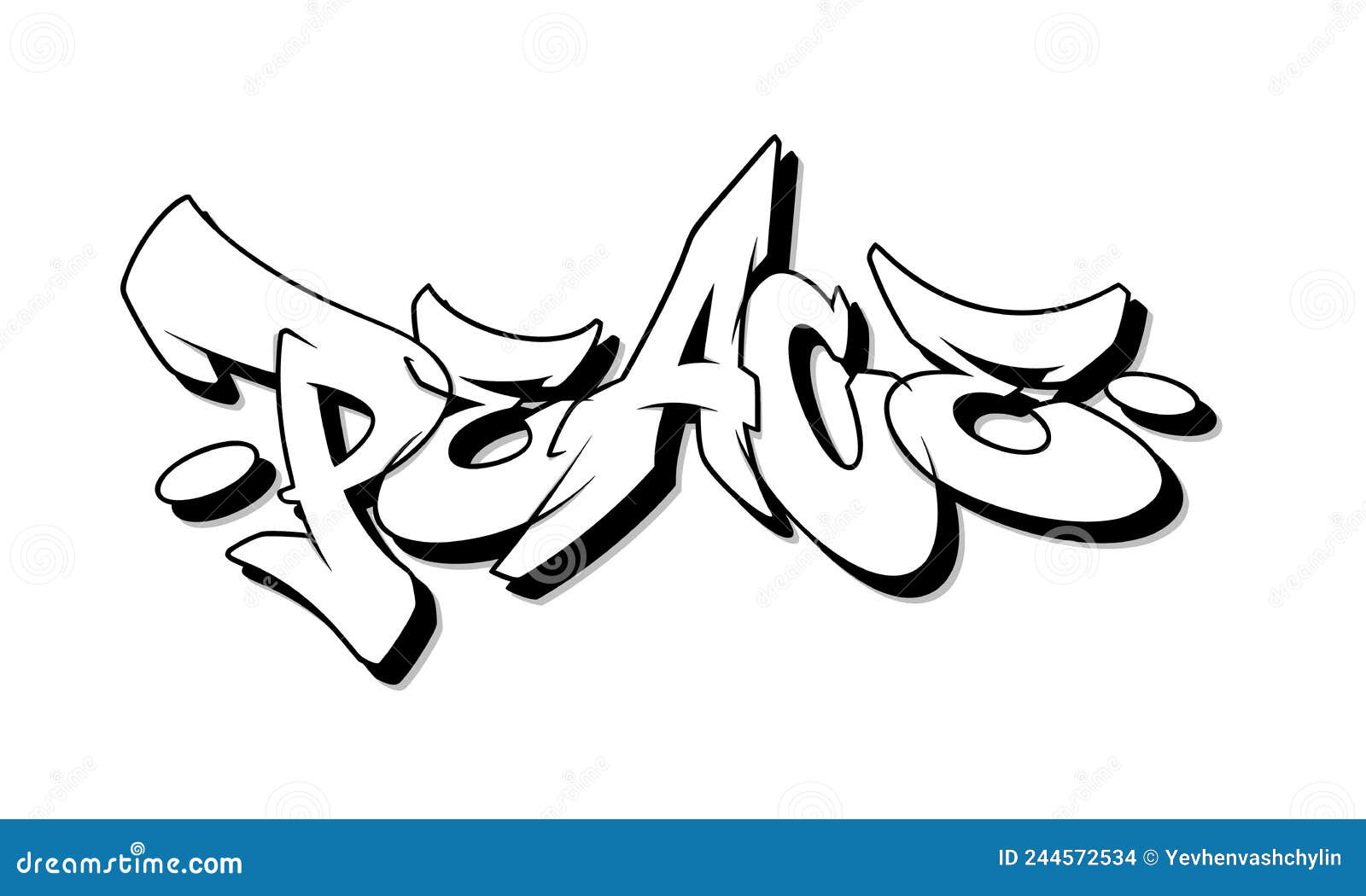 Peace Font in Graffiti Style. Vector Illustration. Stock Vector ...