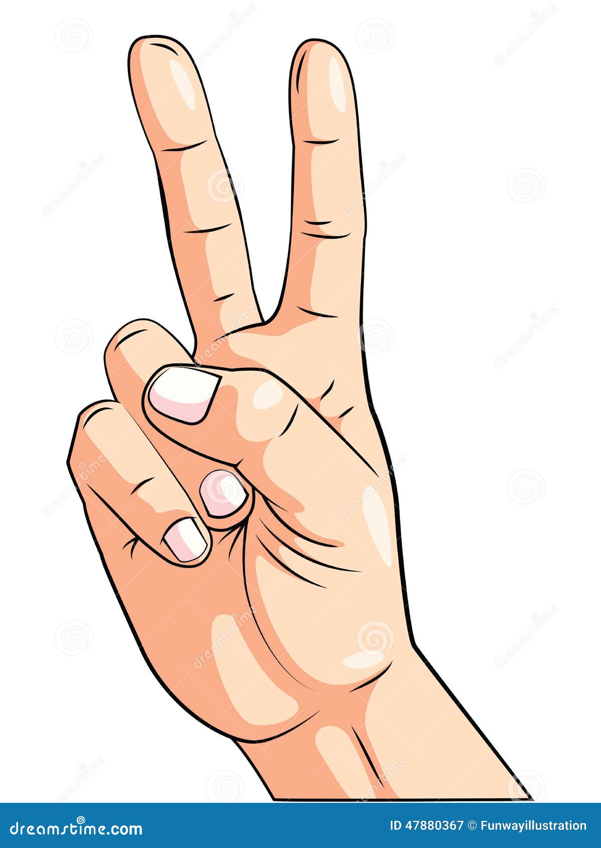 Peace Hand stock vector. Illustration of hand, thumb - 47880367