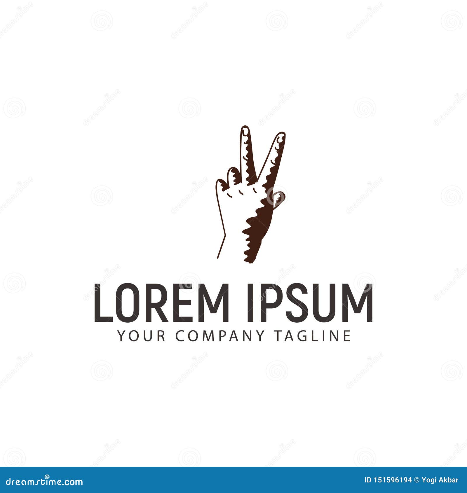 Peace Hand Finger Logo Design Concept Template Stock Vector ...