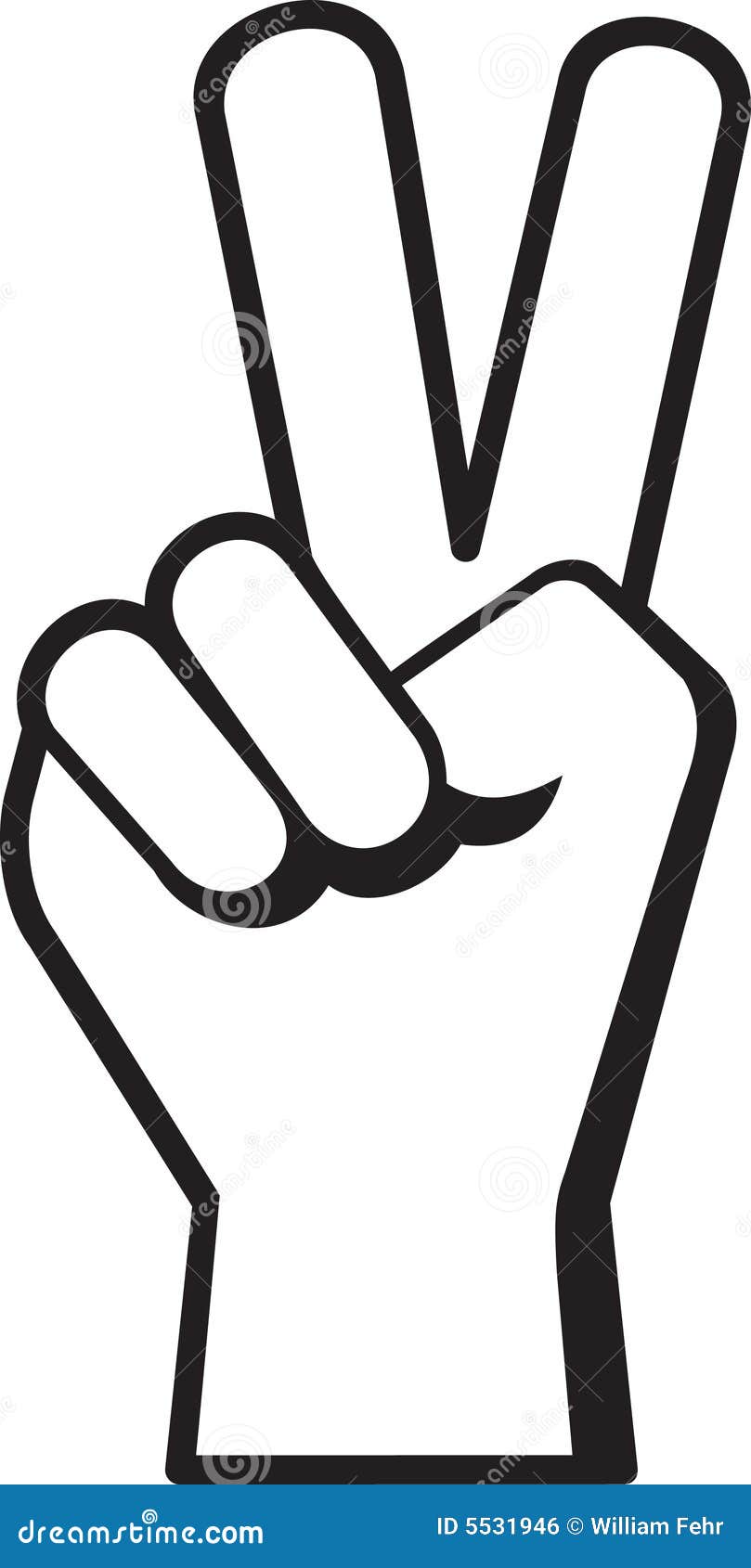 Peace Hand Sign stock vector. Illustration of peace, finger - 5531946
