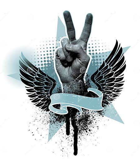 Peace hand sign stock vector. Illustration of vector, symbol - 9346058
