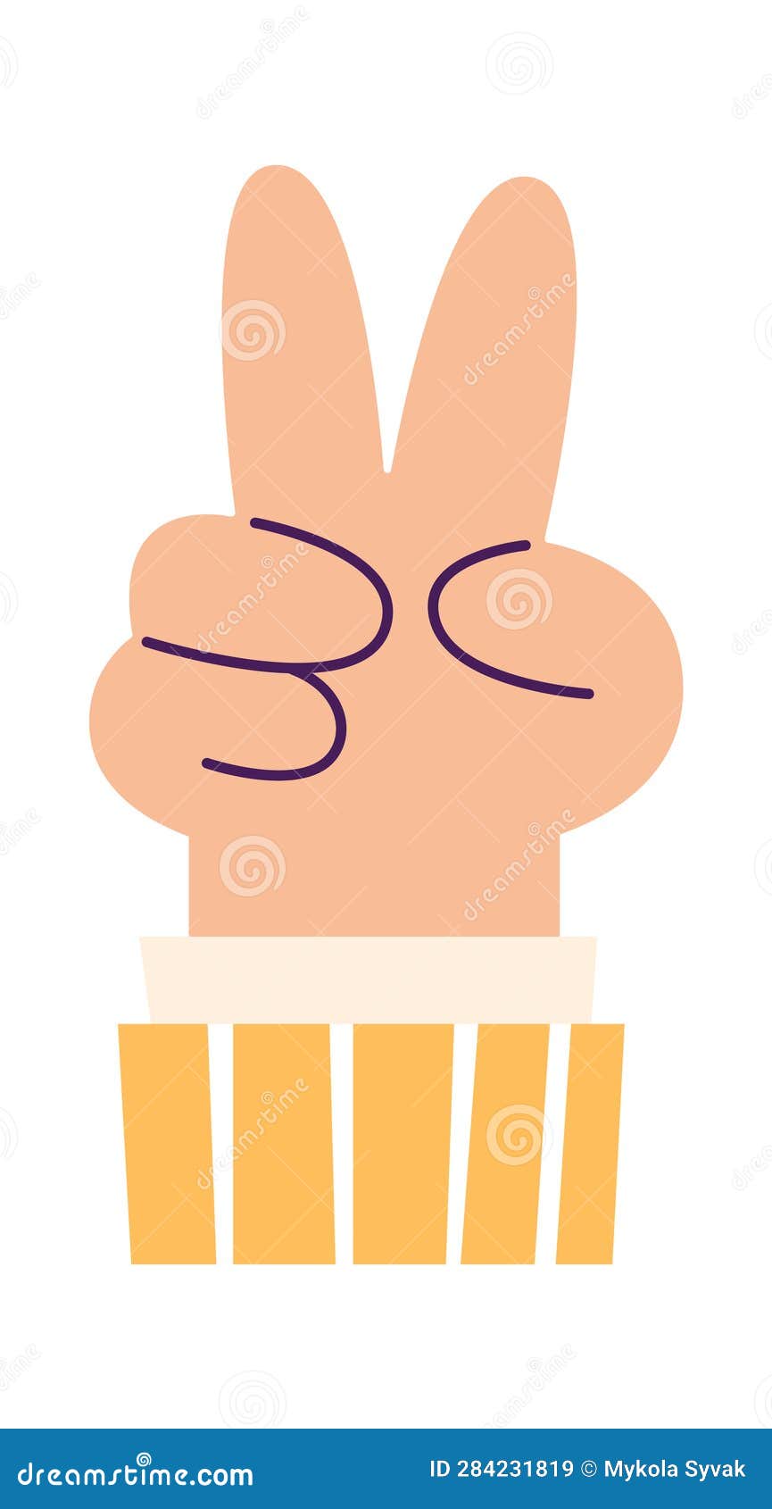 Peace Hand Sign stock vector. Illustration of design - 284231819