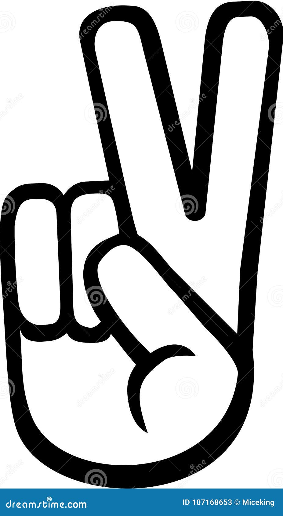 Peace Hand with Two Fingers Stock Vector - Illustration of love, finger ...