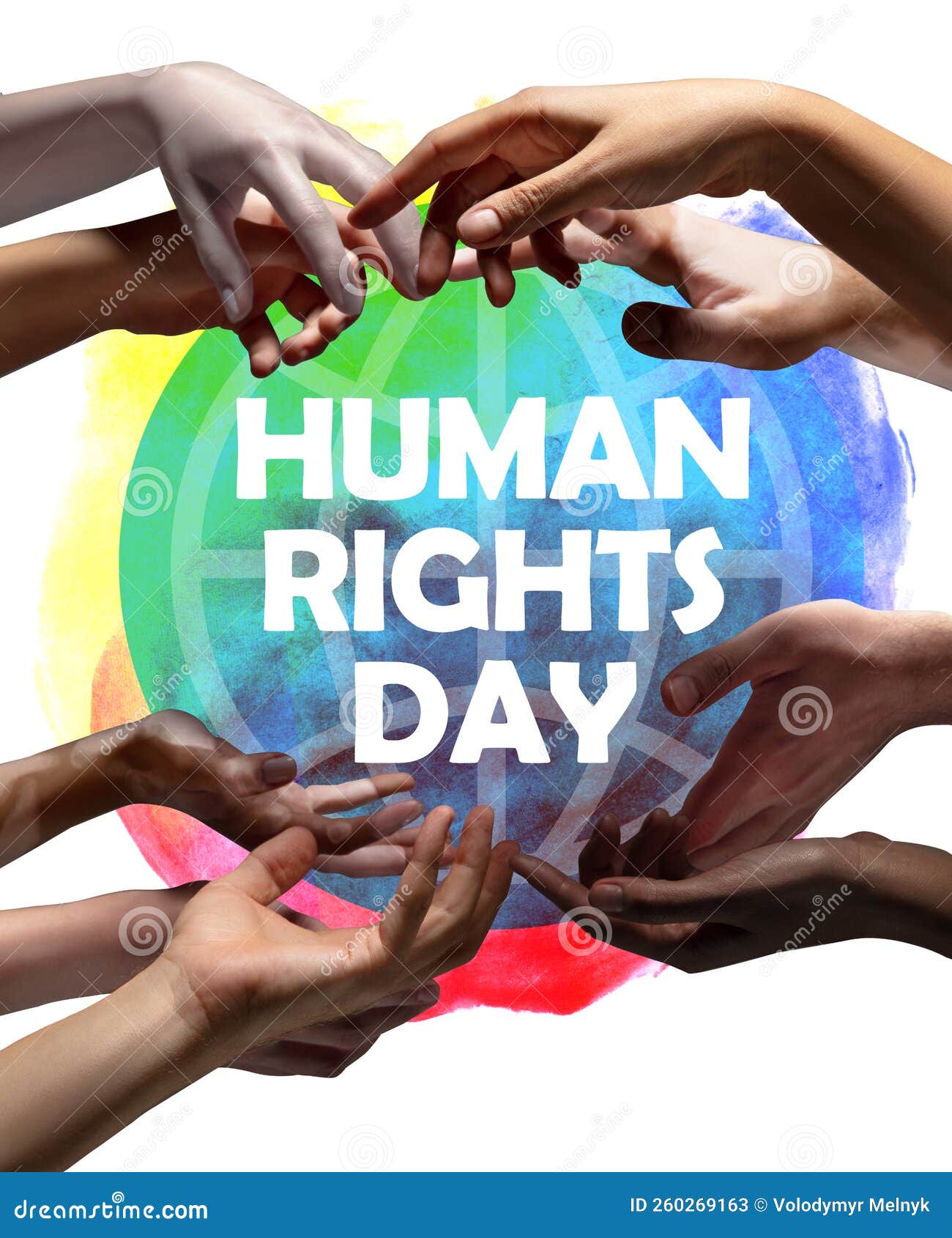 Peace. Hands of People of Different Nations and Religion on Bright ...