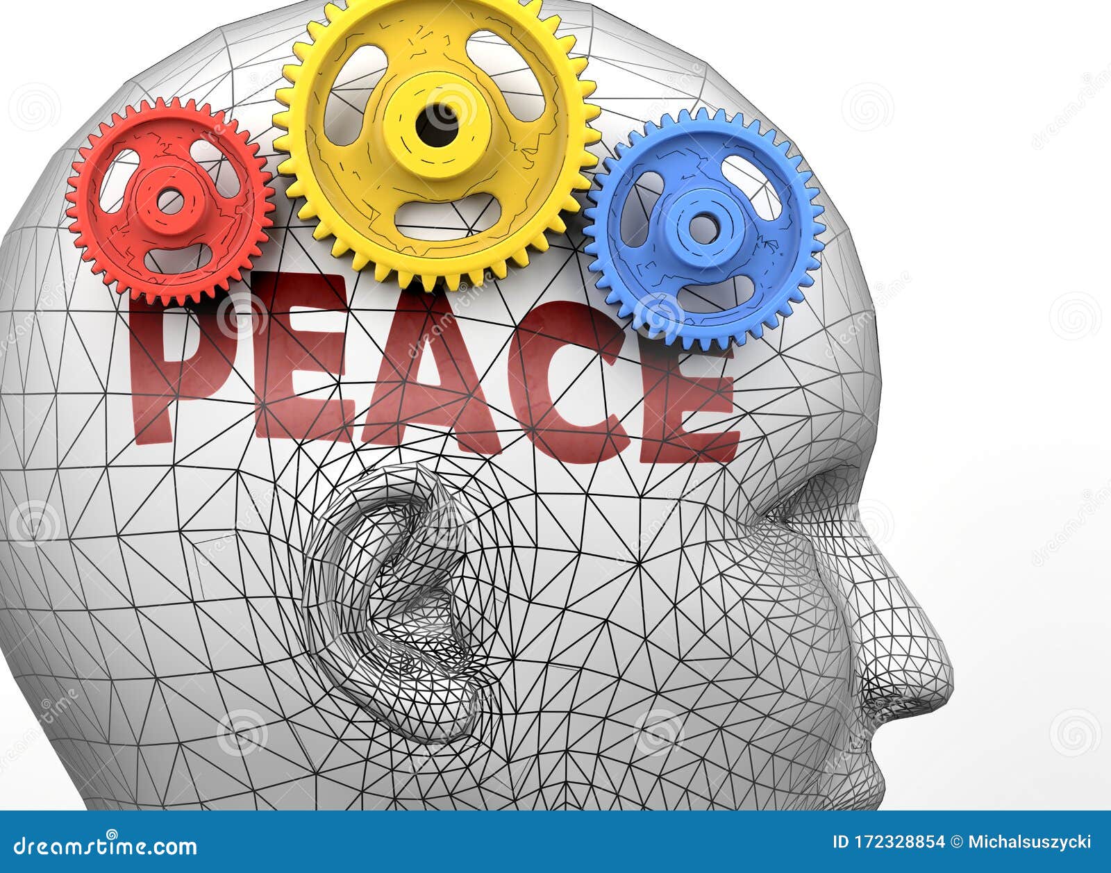 Peace and Human Mind - Pictured As Word Peace Inside a Head To ...