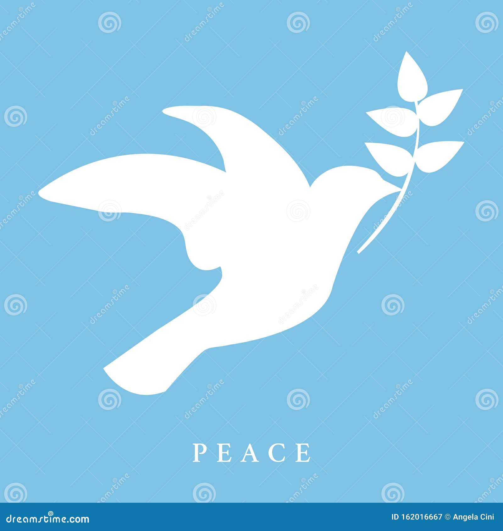 Peace Icon with White Dove or Bird Stock Vector - Illustration of ...