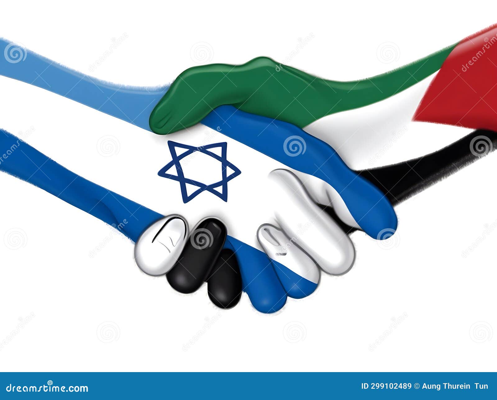 Peace between Israel and Palestine Stock Illustration - Illustration of ...