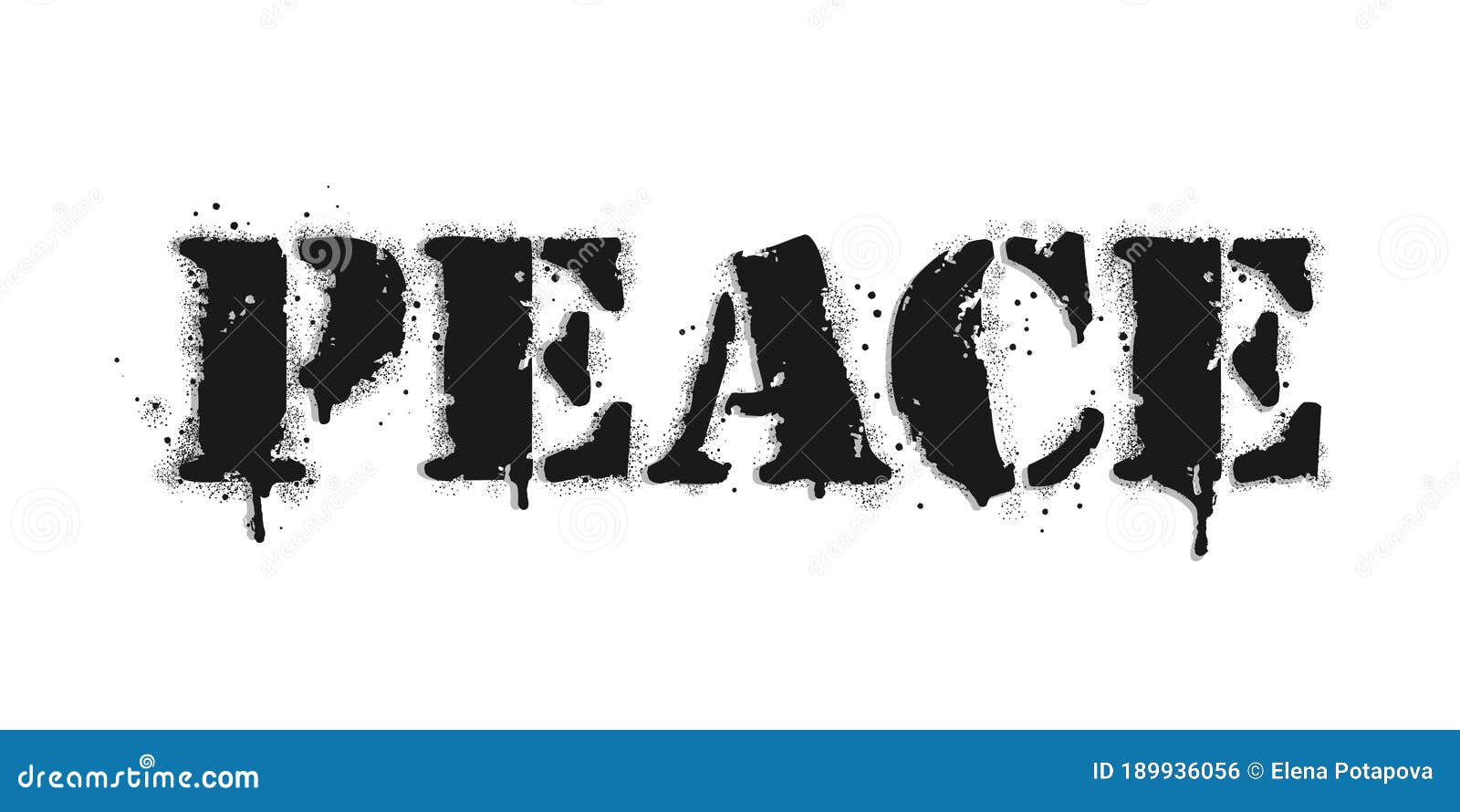 Peace Lettering. Vector Graffiti Lettering on White. Lettering Sprayed ...