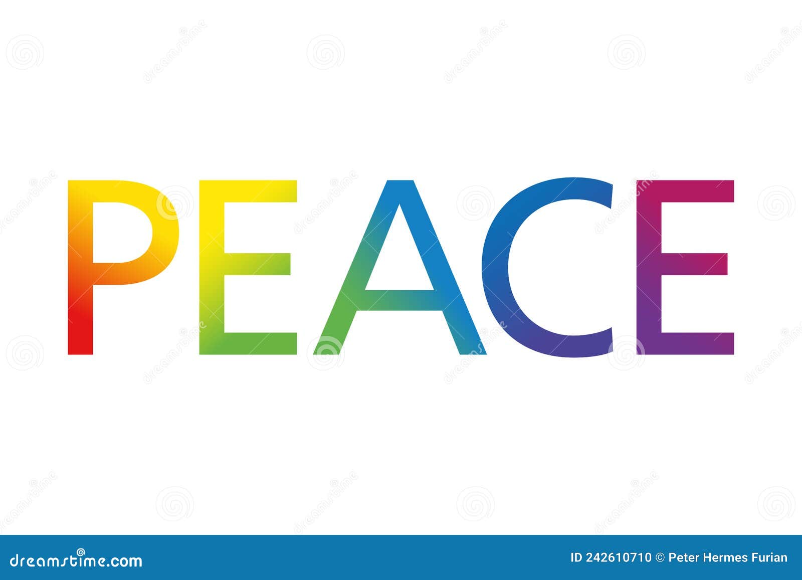 Rainbow Colored PEACE Letters, As a Symbol for a Peaceful Society Stock ...
