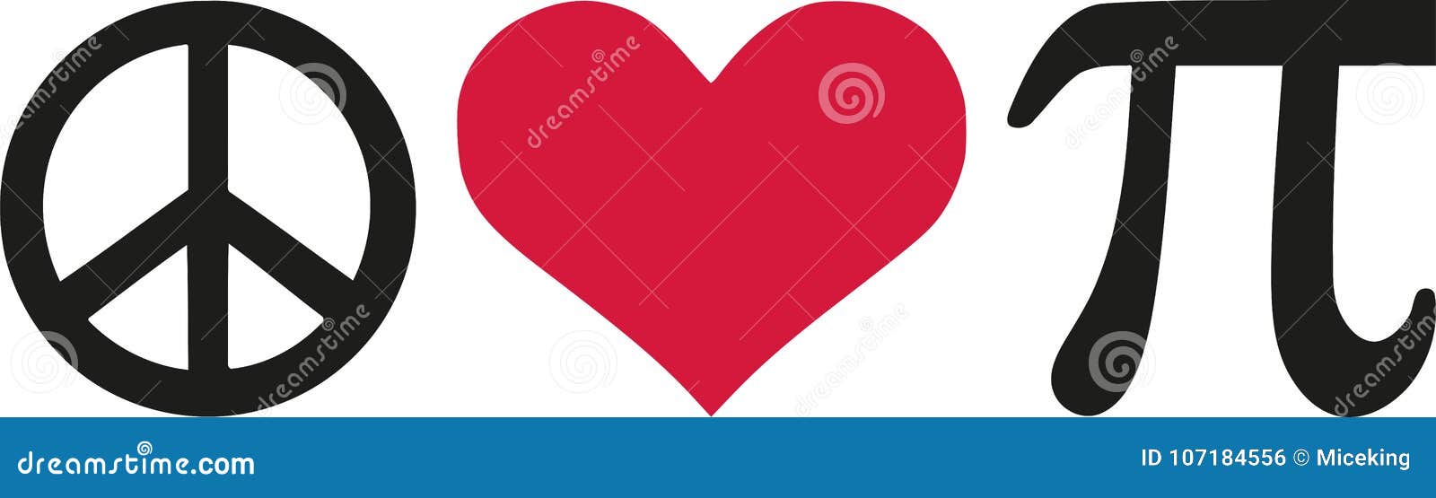 Peace love pi stock vector. Illustration of pictogram - 107184556
