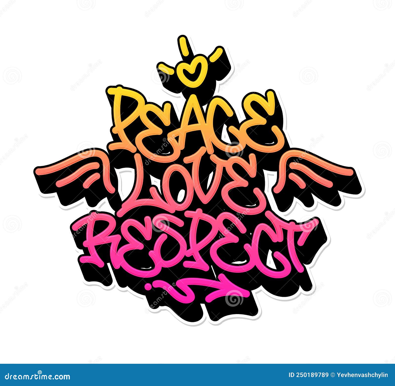 Graffiti Respect Word Sprayed In Black Over White Cartoon Vector ...