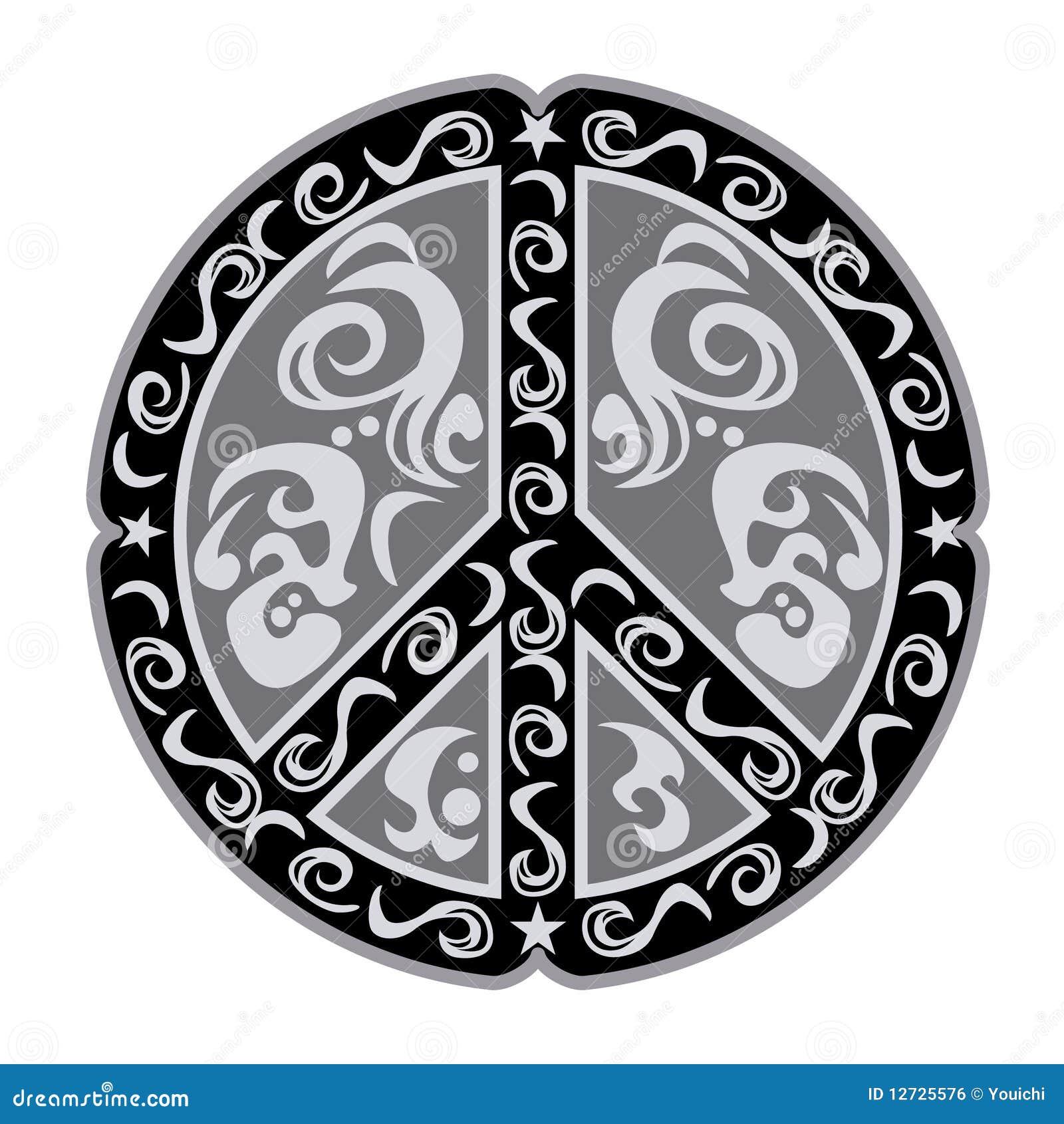 Peace Mark stock vector. Illustration of hippie, close - 12725576