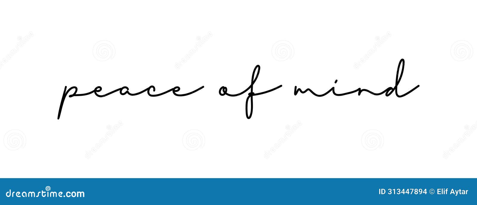 Peace of Mind - Lettering Vector Isolated on White Background Stock ...