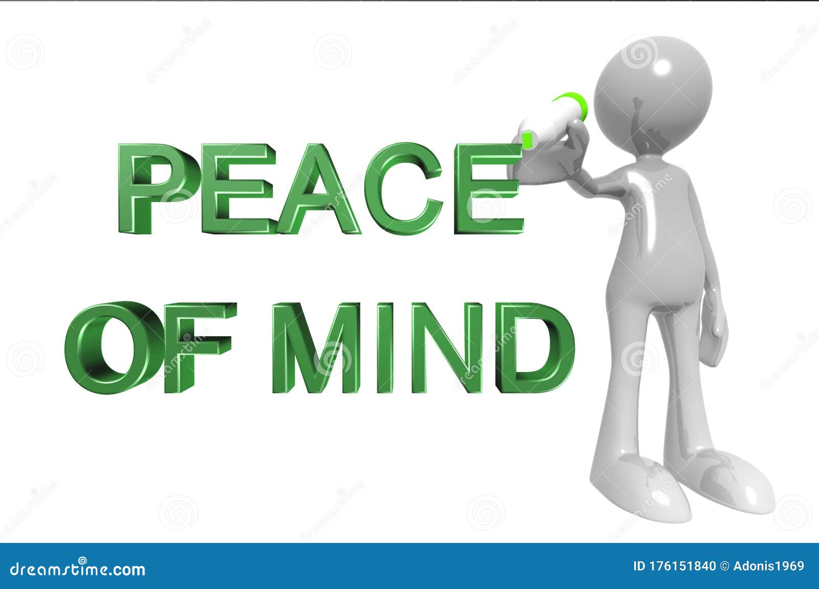 Peace of Mind Word with Man Stock Illustration - Illustration of ...