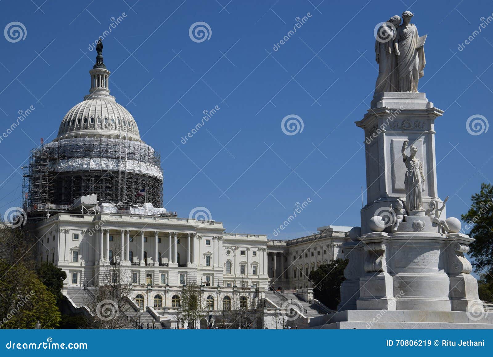 Peace Monument in Washington, DC Stock Image - Image of landmark ...