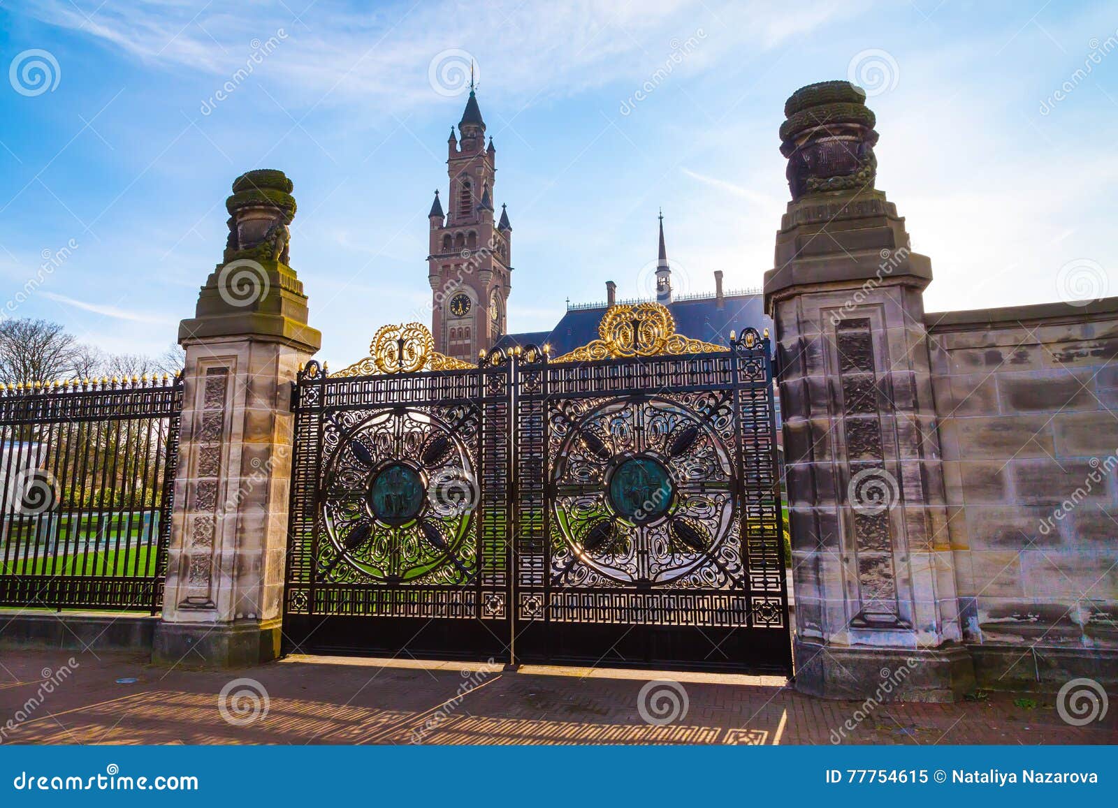 Peace Palace and Gate at Hague, Netherlands during Sunset Stock Image ...