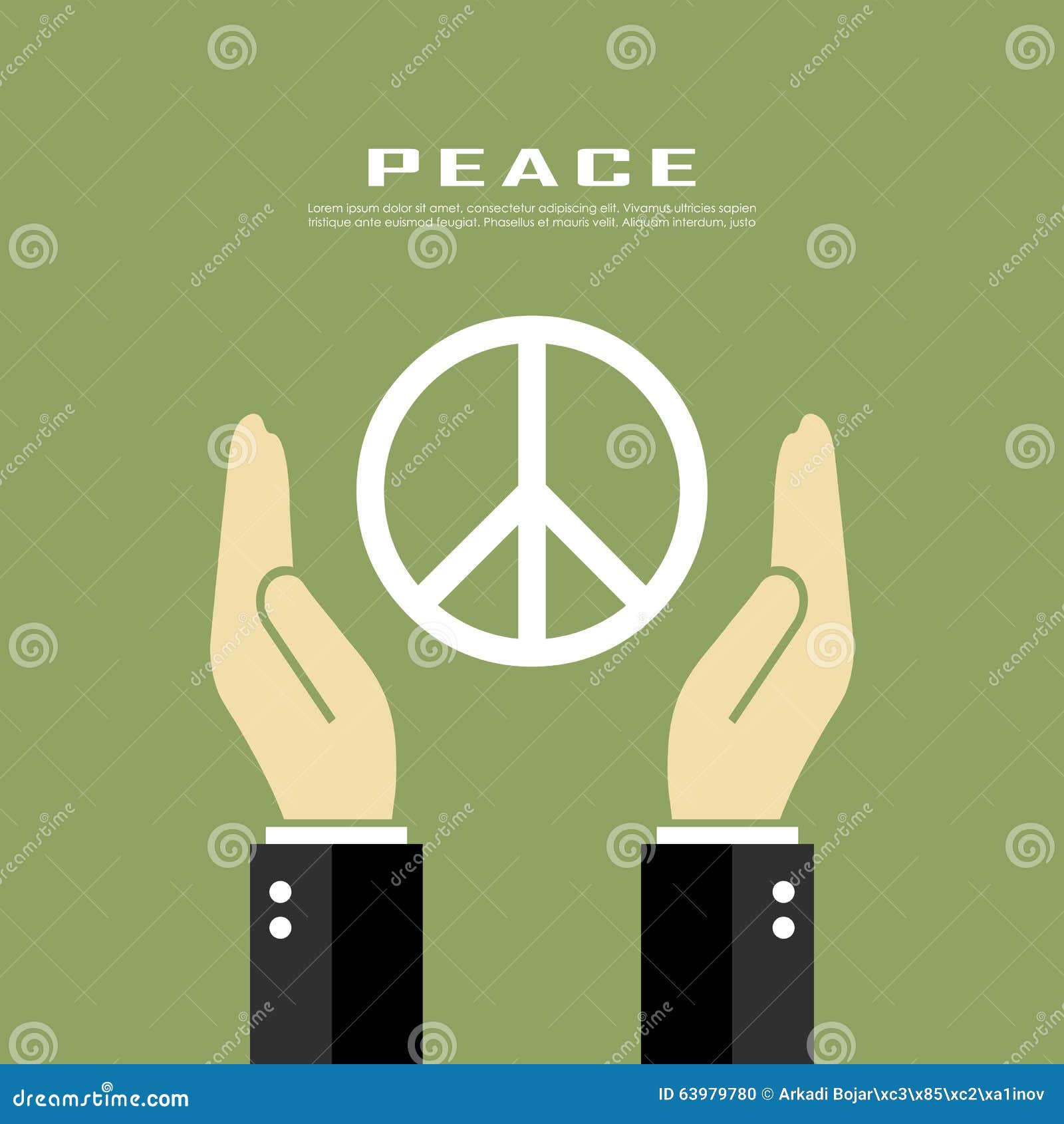 Pacifism Poster Template Layout. Peaceful Demonstration Banner, Booklet ...