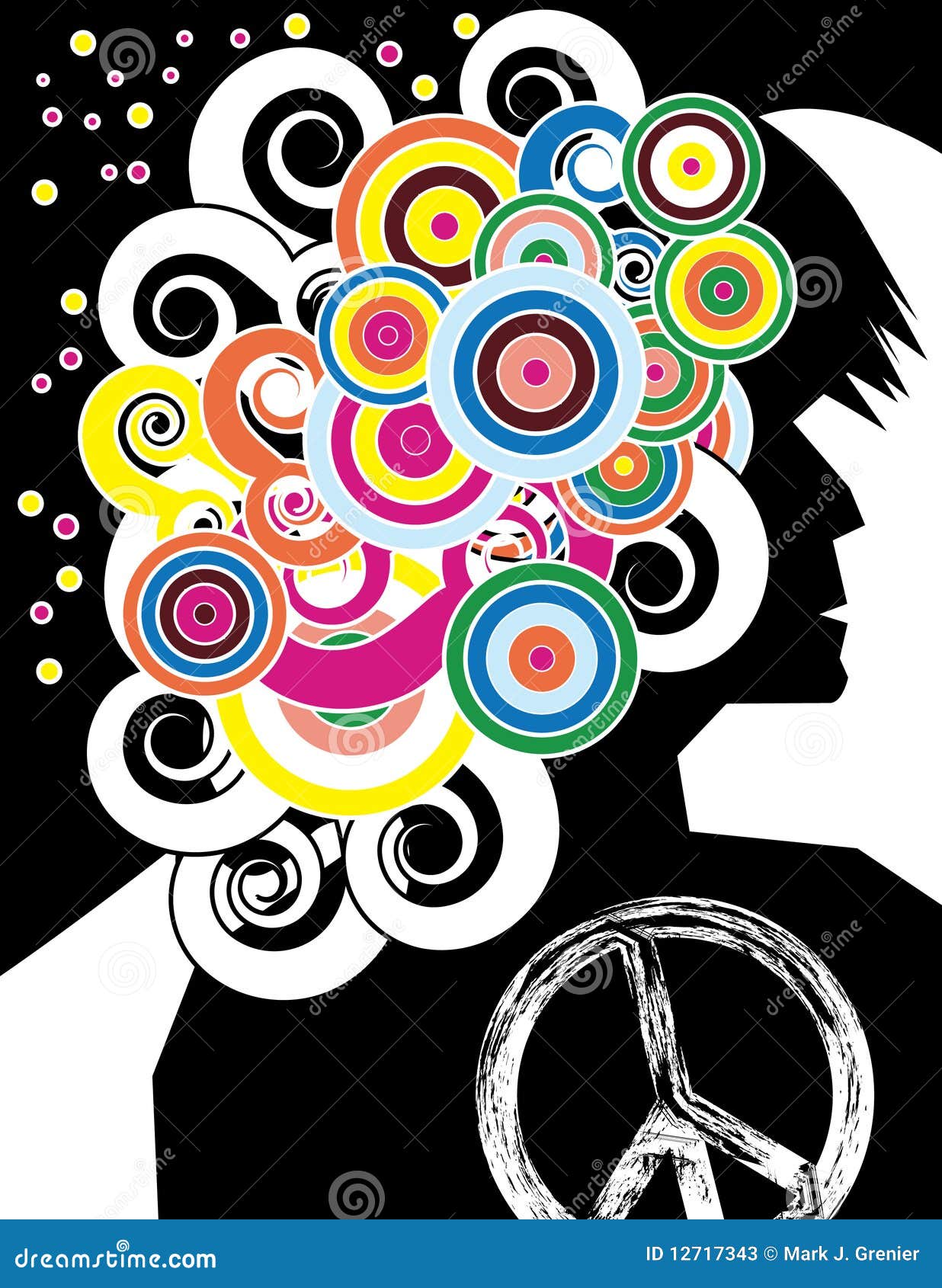 Peace Profile stock vector. Illustration of pattern, symbol - 12717343