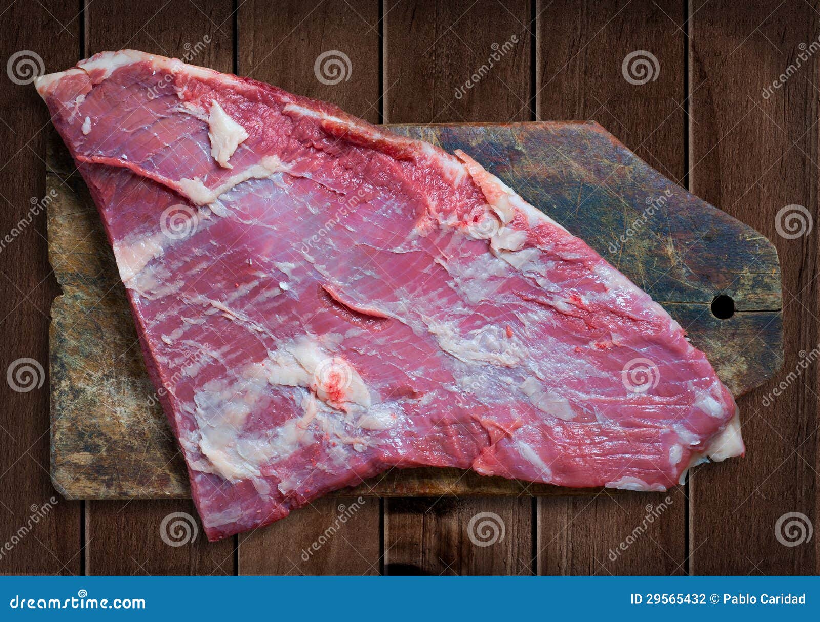 Peace of Raw Meat on Wooden Table. Stock Photo - Image of cook ...