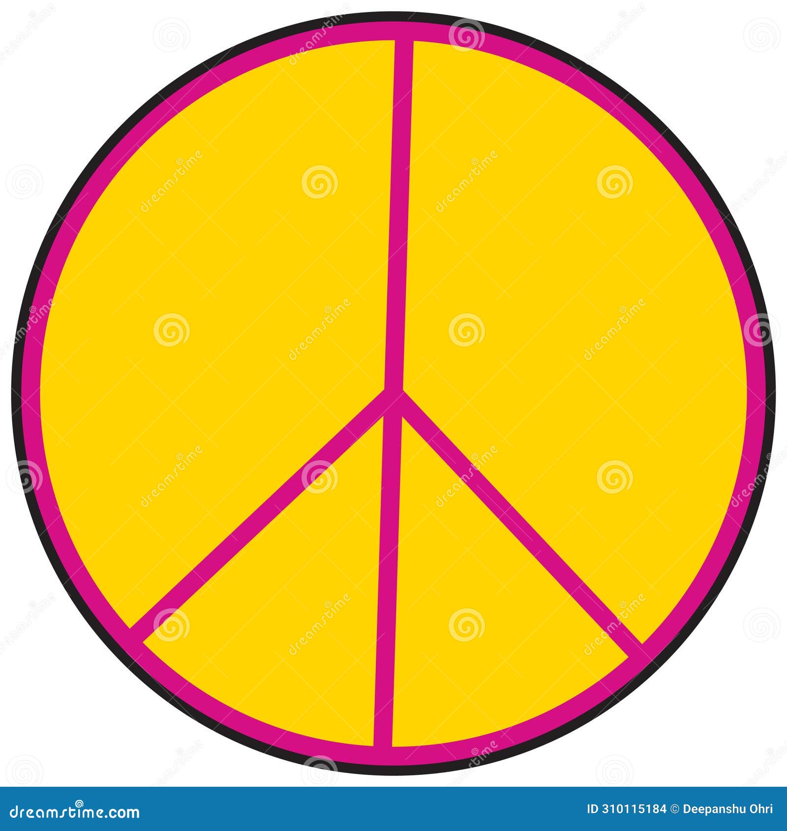 Vintage Pop Colour Peace Sign Vector Icon Stock Vector - Illustration ...