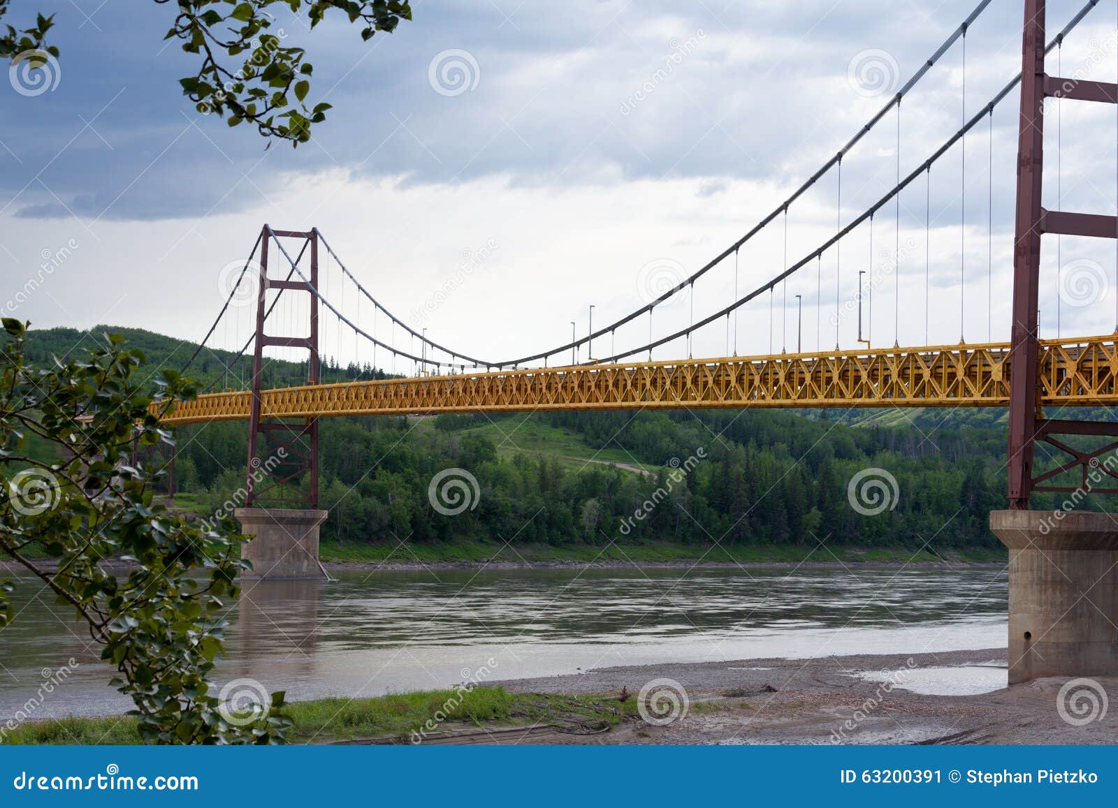 Peace River Bridge Dunvegan Alberta Canada Stock Image - Image of river ...