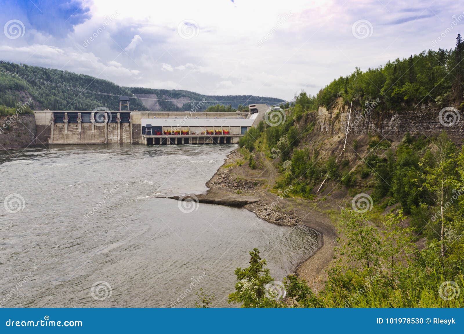 Peace River Canyon Dam stock photo. Image of river, electrical - 101978530