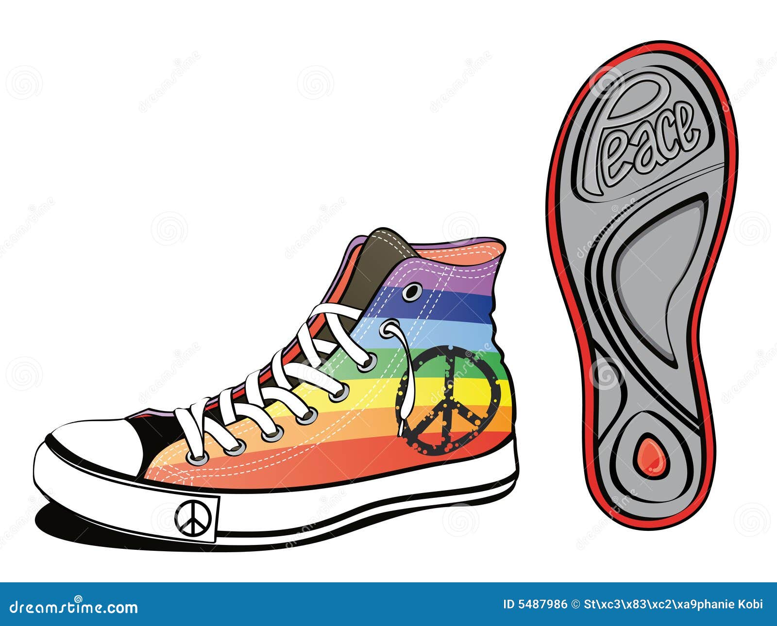 Peace shoe stock vector. Illustration of lifestyle, isolated - 5487986