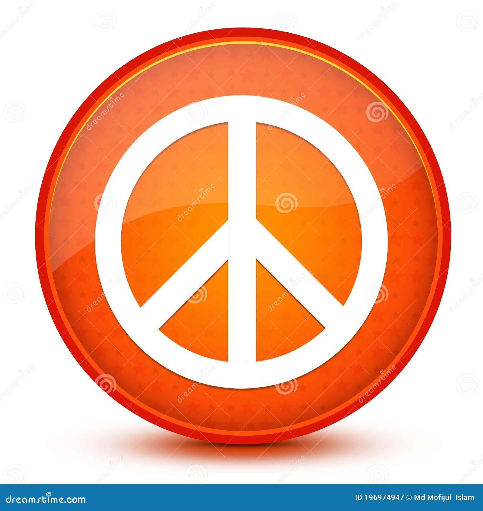 Peace Sign Aesthetic Glossy Orange Round Button Abstract Stock ...
