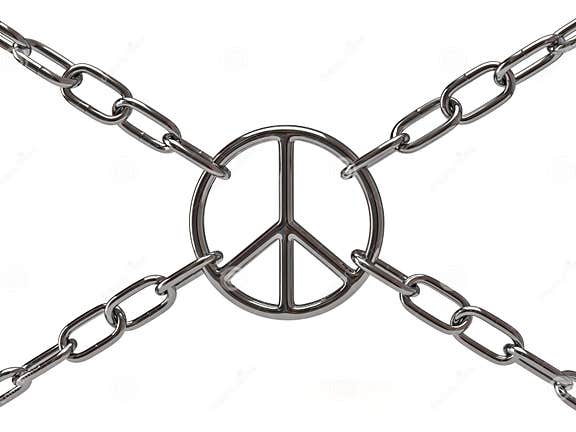 Peace sign in chain stock illustration. Illustration of protect - 31843350