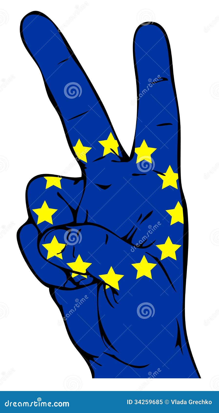 Peace Sign of the Flag of the European Union Stock Vector ...