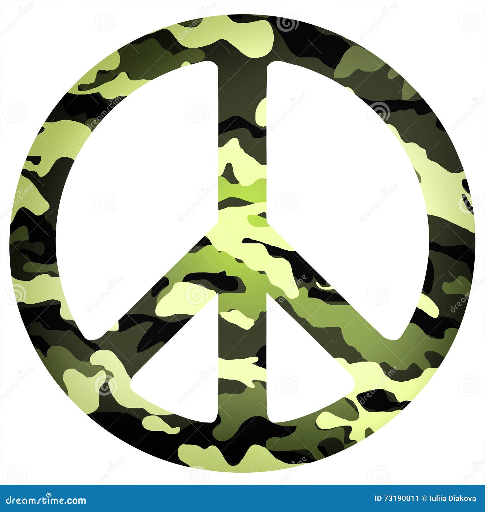 Peace Sign Flat Icon with Military Pattern Stock Illustration ...
