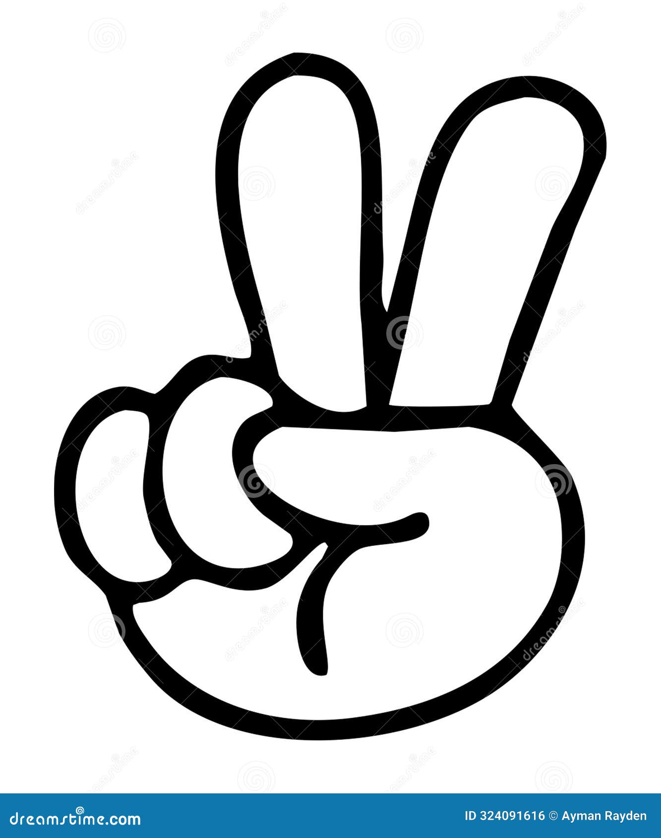 Peace Sign Hand Gesture Outline Illustration Isolated on White Stock ... Peace Sign Hand Gesture Outline Illustration Isolated on White Stock ...