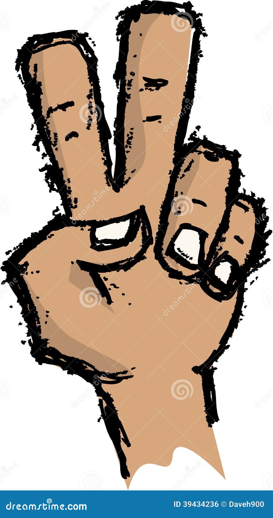 Peace Sign Hand Sketch Stock Illustration - Image: 39434236