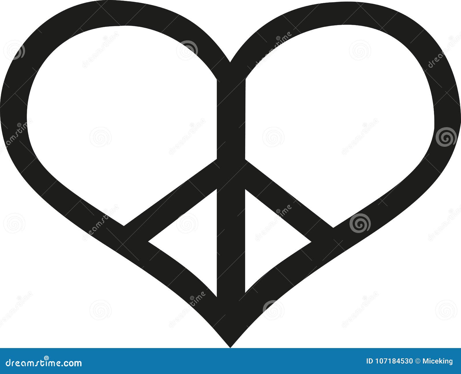 Peace sign in heart shape stock vector. Illustration of love - 107184530