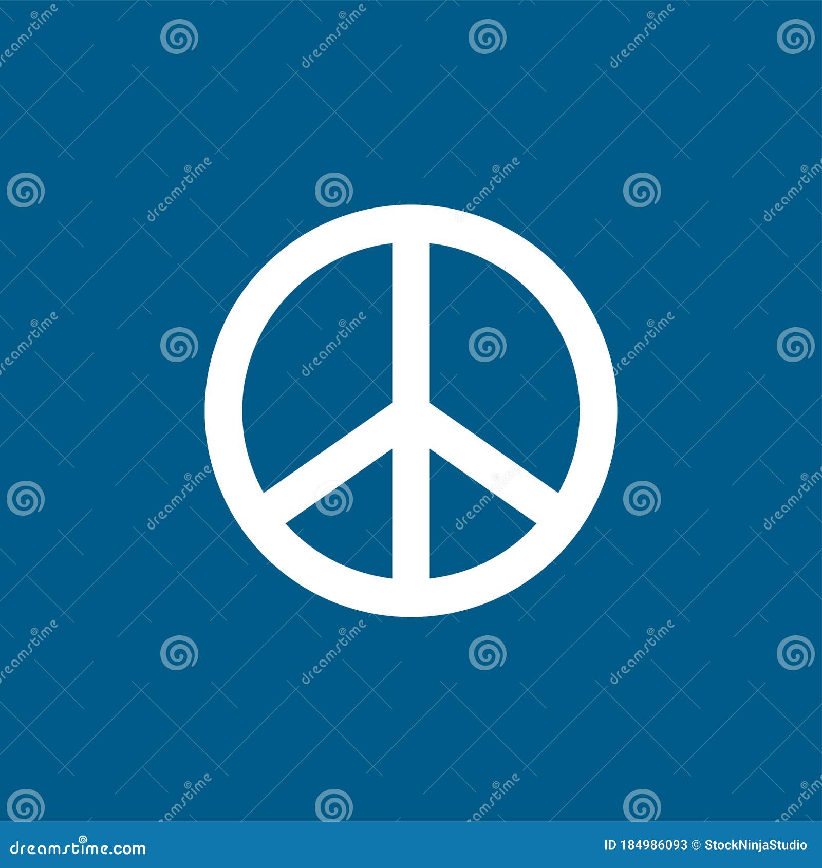 Peace Sign Icon on Blue Background. Blue Flat Style Vector Illustration ...