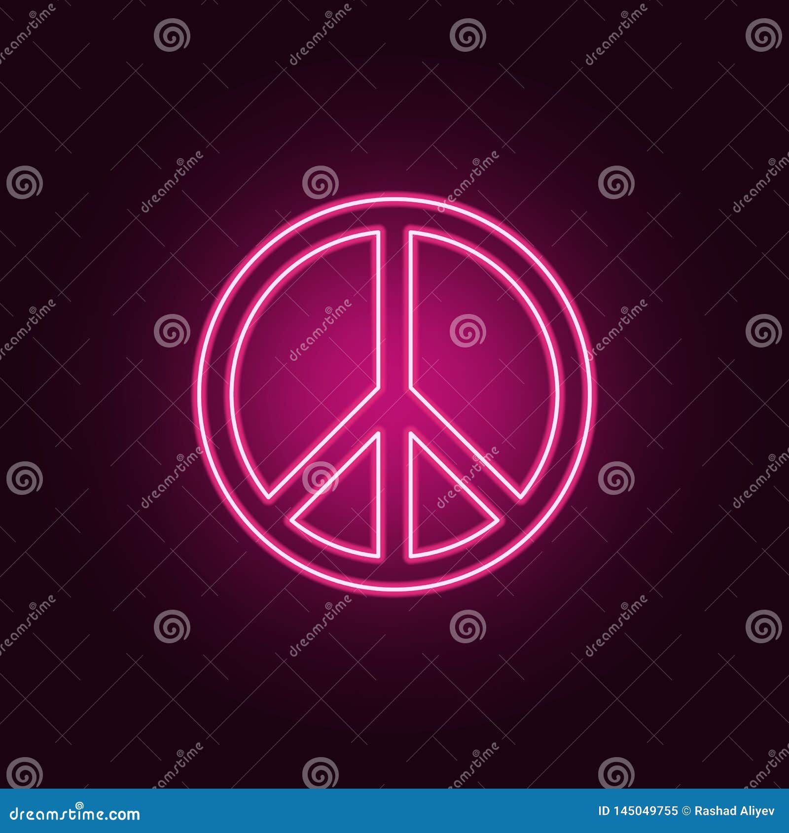 Peace Sign Icon. Elements of Web in Neon Style Icons Stock Illustration ...