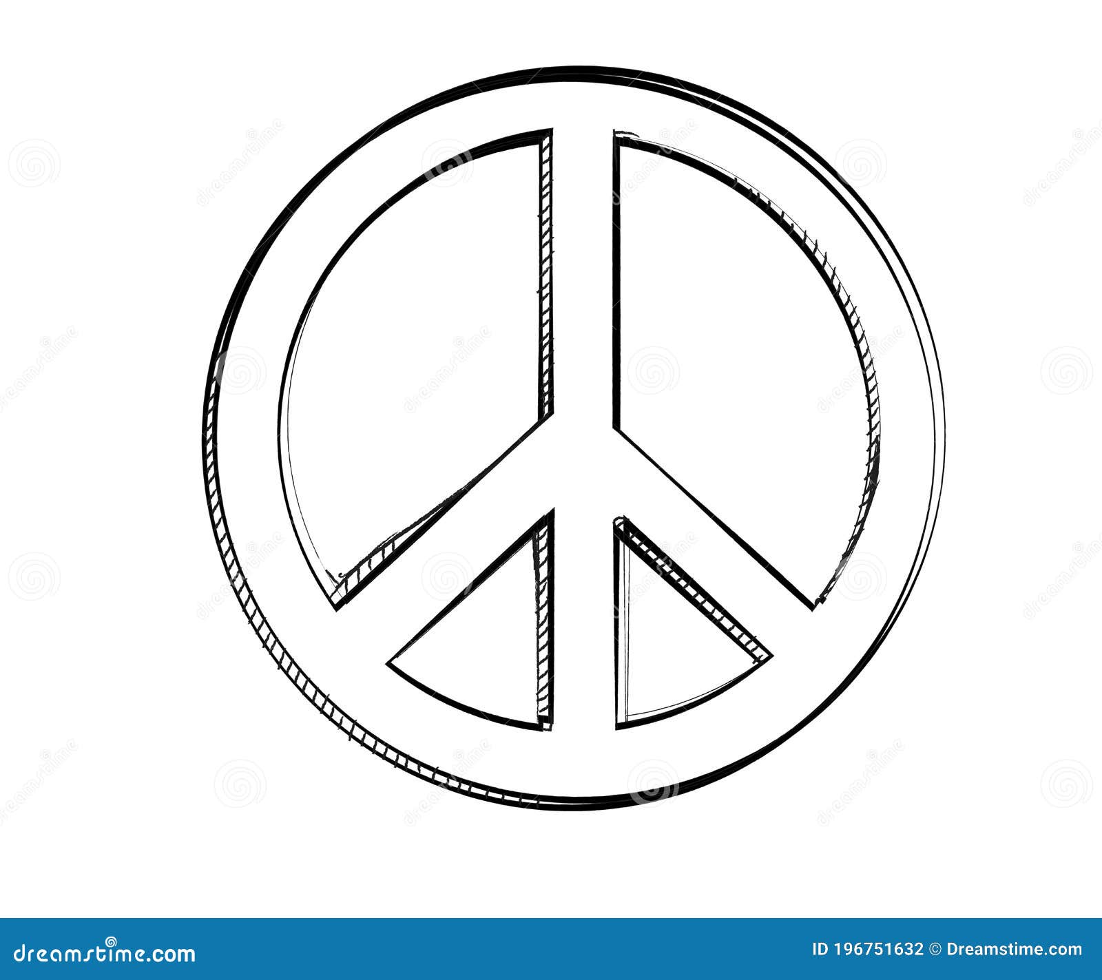 Peace Sign Icon with Flat Outline Style Stock Vector - Illustration of ...