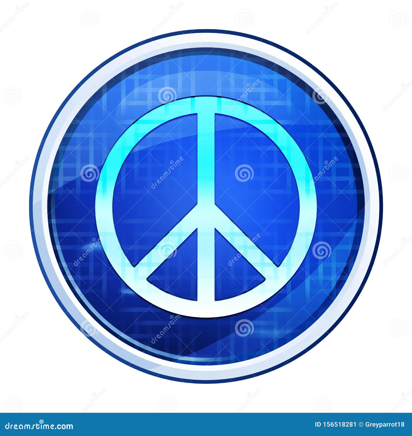 Peace Sign Icon Futuristic Blue Round Button Vector Illustration Stock ...