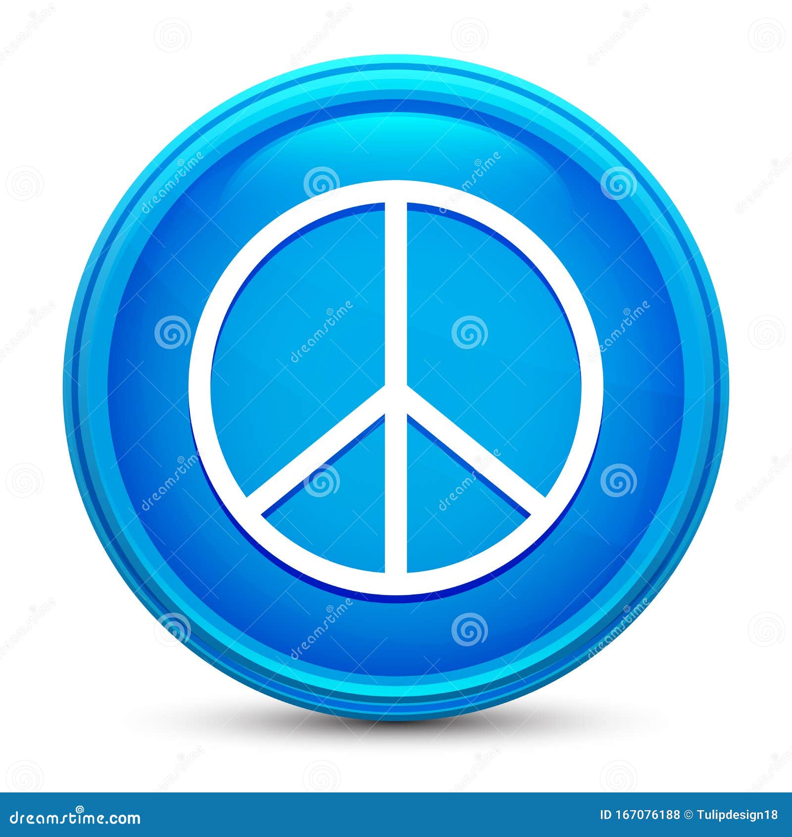 Peace Sign Icon Glass Shiny Blue Round Button Isolated Design Vector ...
