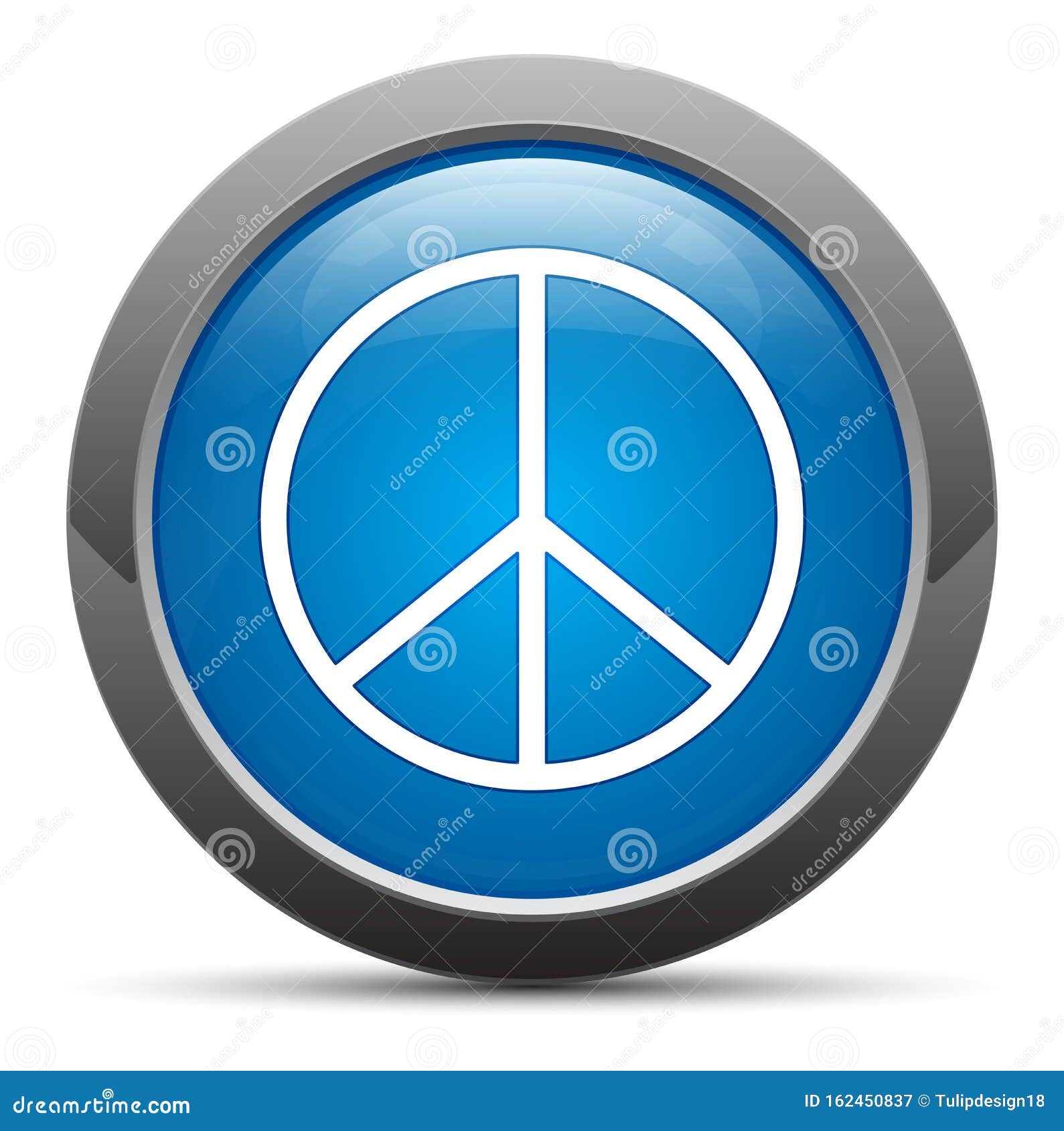Peace Sign Icon Premium Blue Round Button Vector Illustration Stock ...
