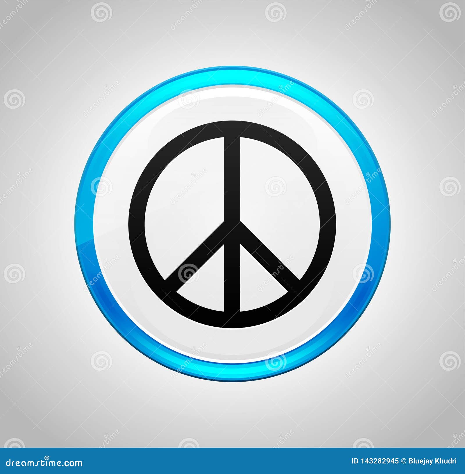 Peace Sign Icon Round Blue Push Button Stock Illustration ...