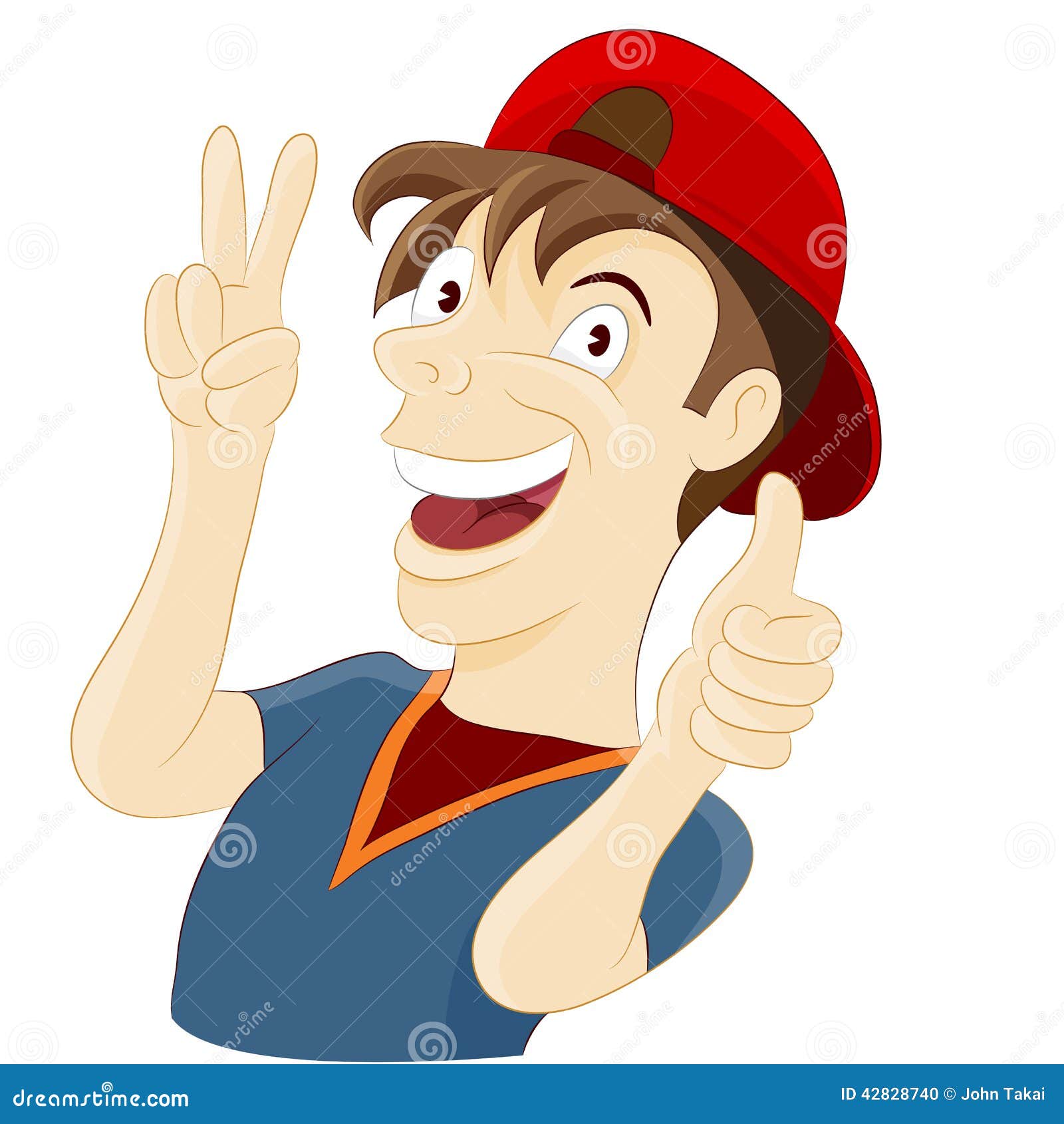 Peace Sign Kid stock vector. Illustration of happy, cartoon - 42828740