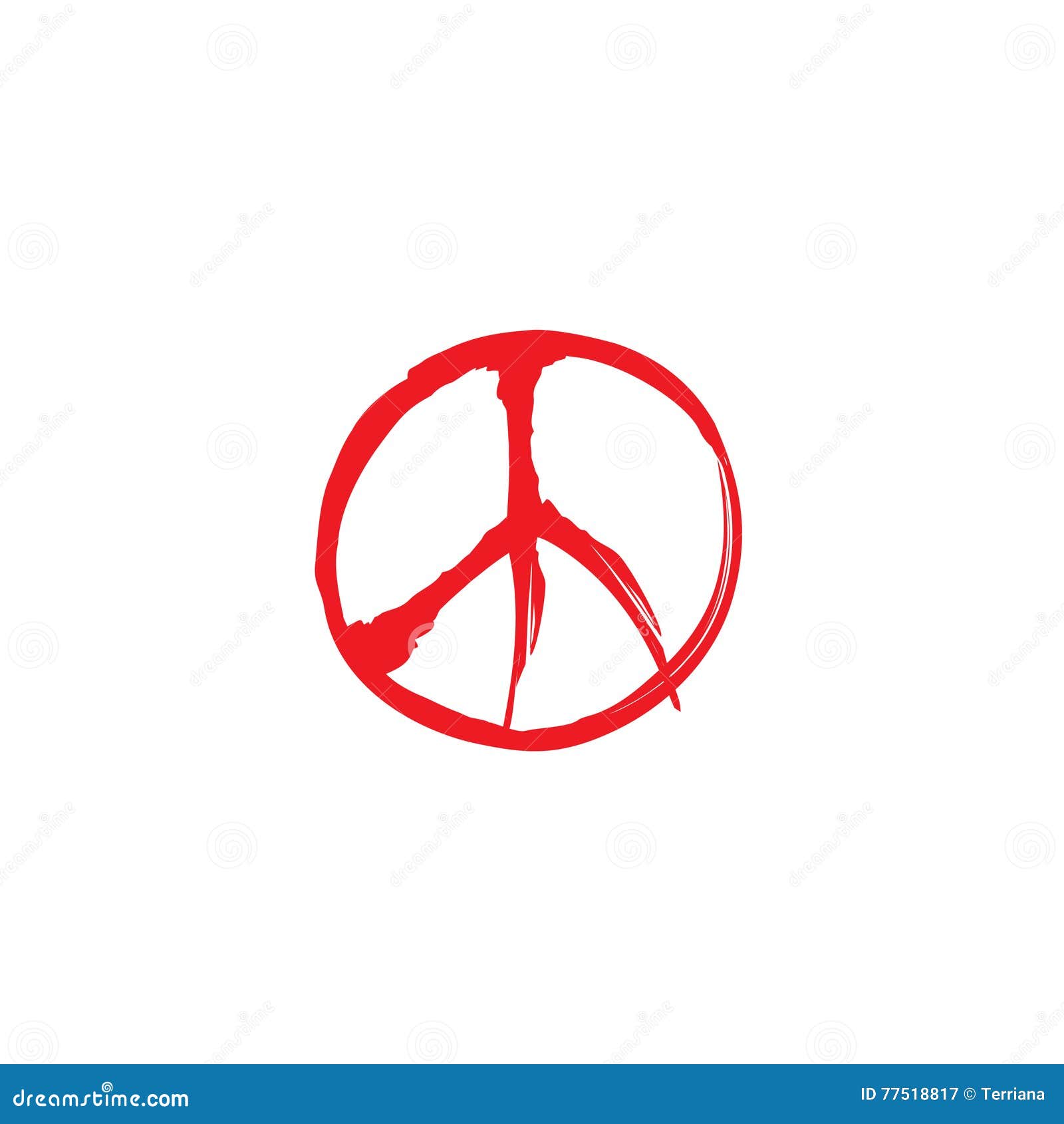 Peace Sign. Love & Peace Painted with a Brush Icon. Stock Illustration ...