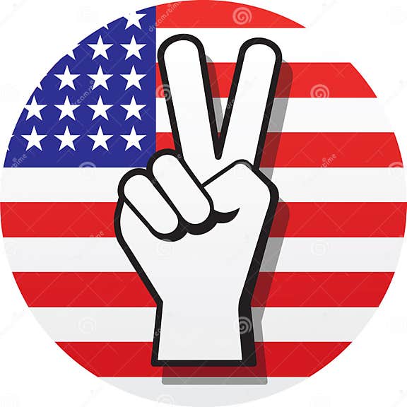 Peace Sign on Red, White and Blue Stock Vector - Illustration of ...
