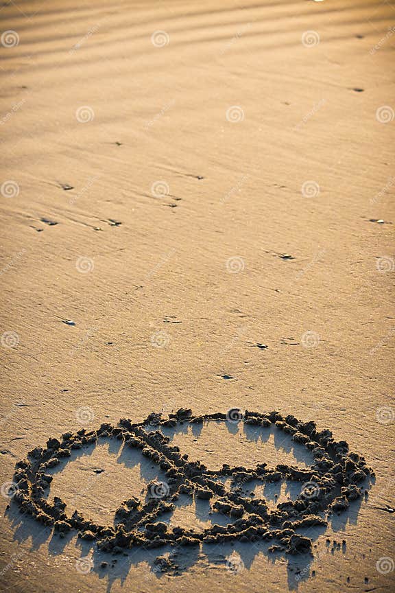 Peace Sign in the Sand stock photo. Image of tropical - 29176920