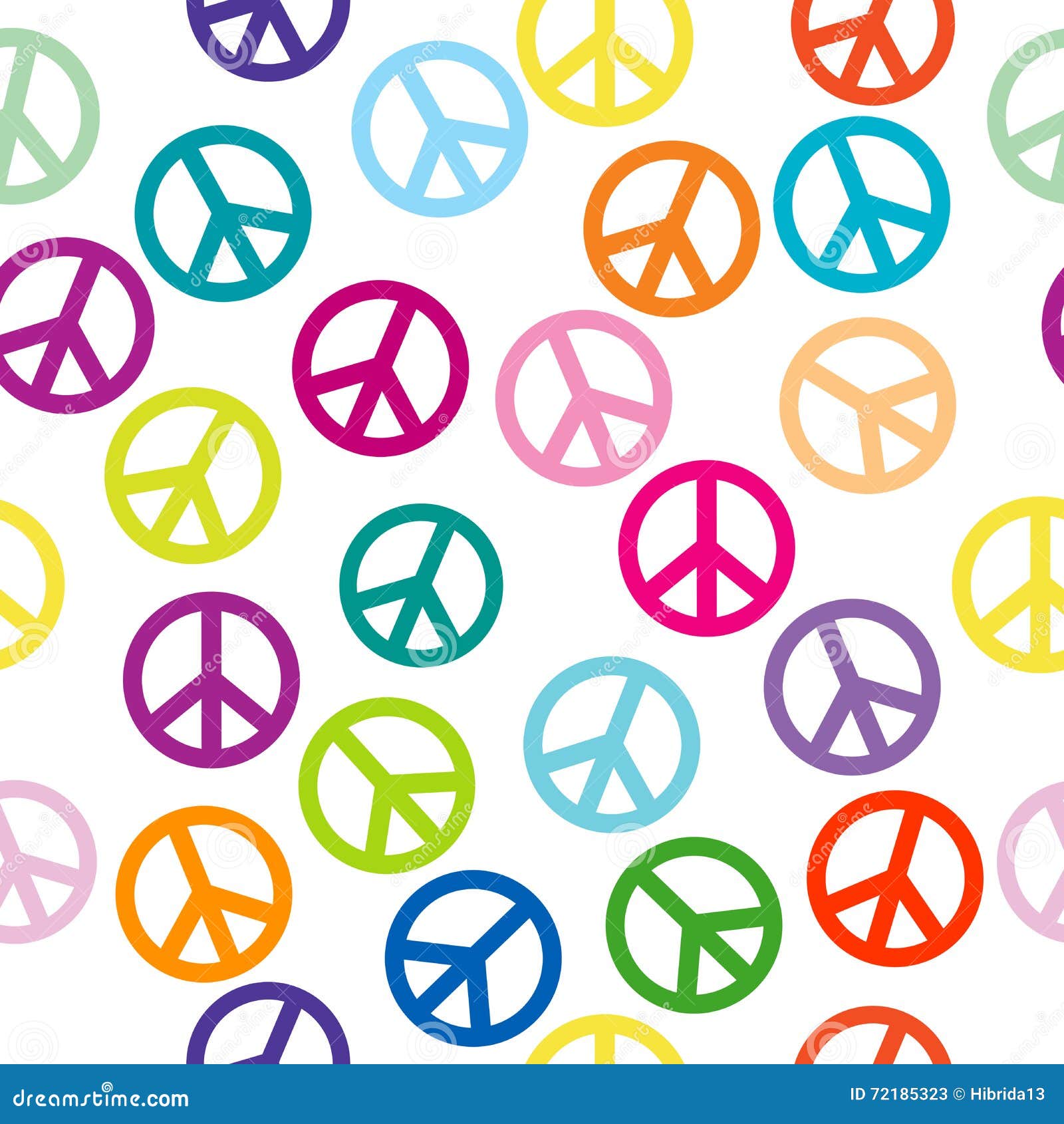 Peace Sign Seamless Pattern Stock Vector - Illustration of circle ...